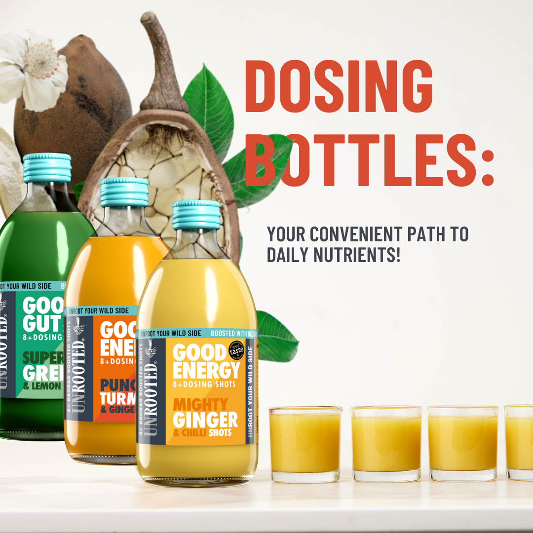 Dosing Bottles: Your Convenient Path to Daily Nutrients – UNROOTED Drinks